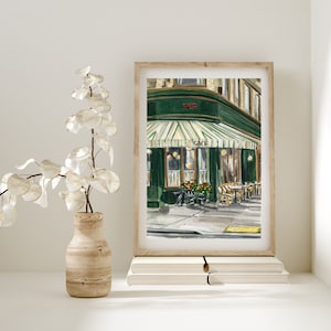 Paris Cafe Wall Art, Paris Cafe Poster, Parisian Street Scene ...