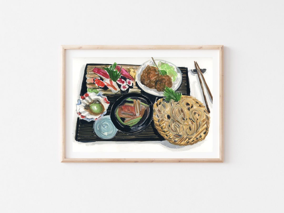 Toyko Food Print - Sushi Art, Noodle Painting, Japan, Tokyo Poster ...