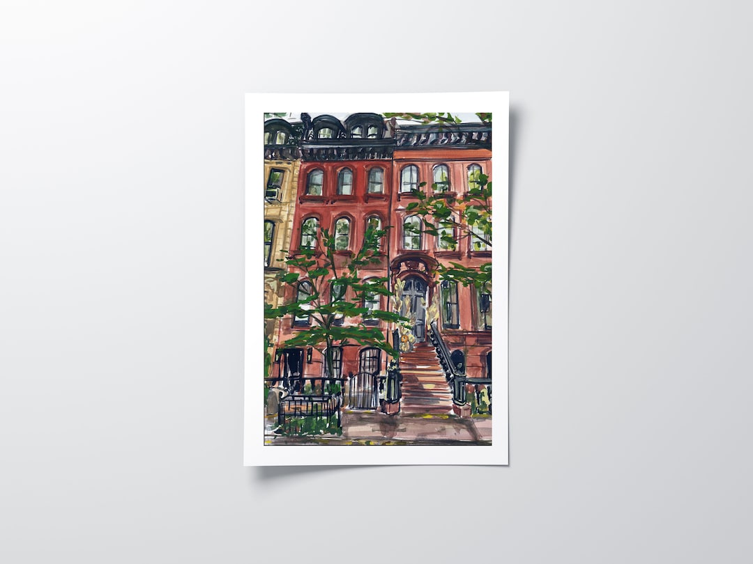 New York City Brownstone Art Print, New York, Soho, New York ...