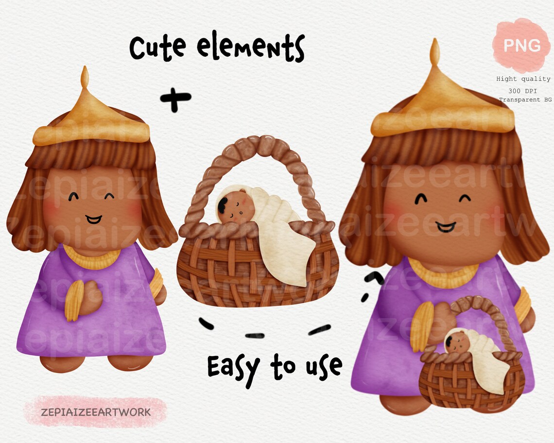 Birth of Moses,bible Story Clipart, Baby Moses,bible for Kid Printable ...