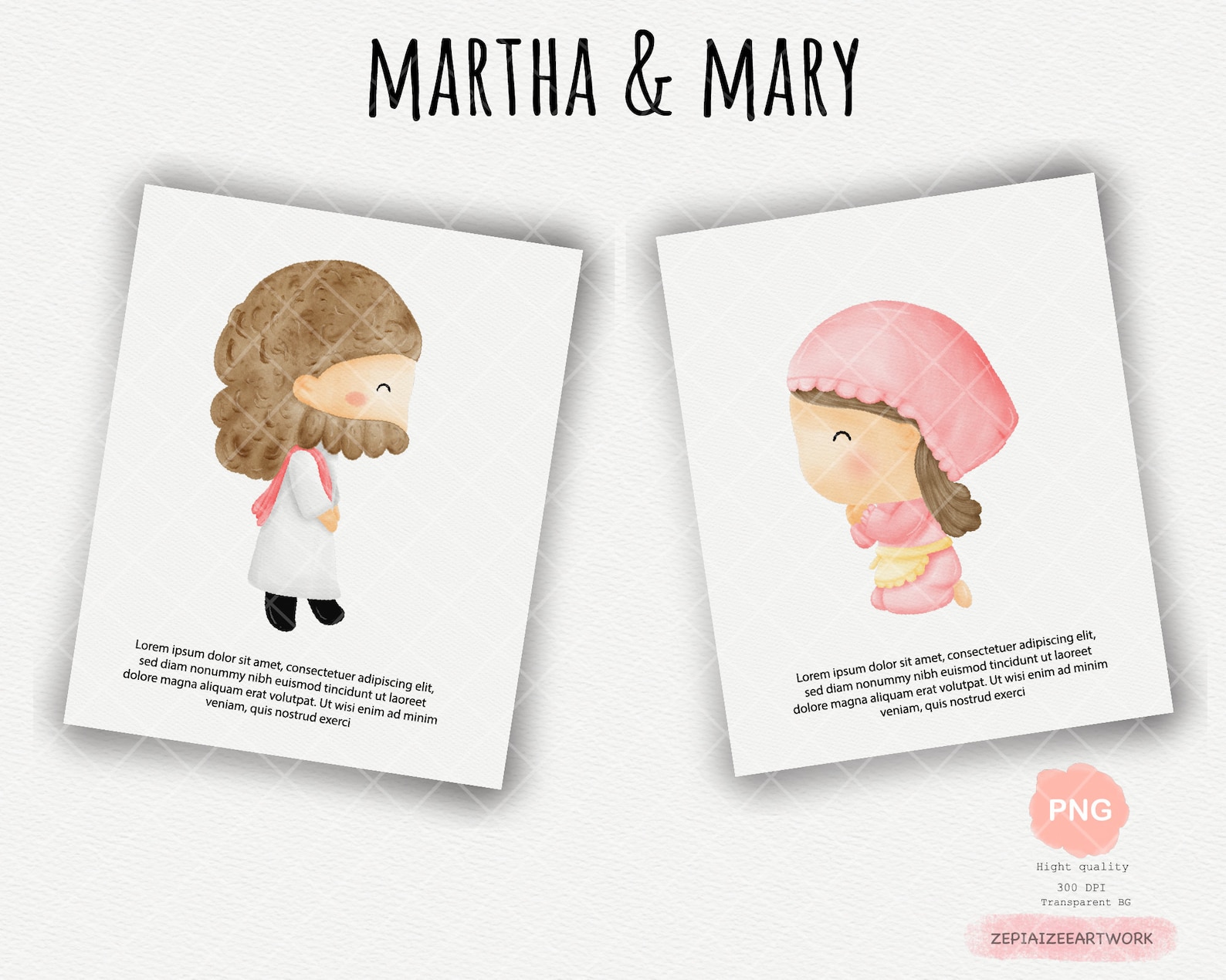 Martha and Mary Form Bible Story Clipart.jesus and Deciple - Etsy