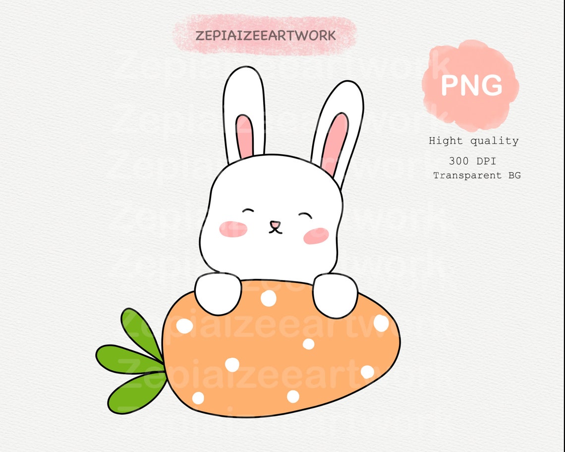 Bunny Easter Clipart Png ,bunny Hand Drawing,spring Time,carrot With ...