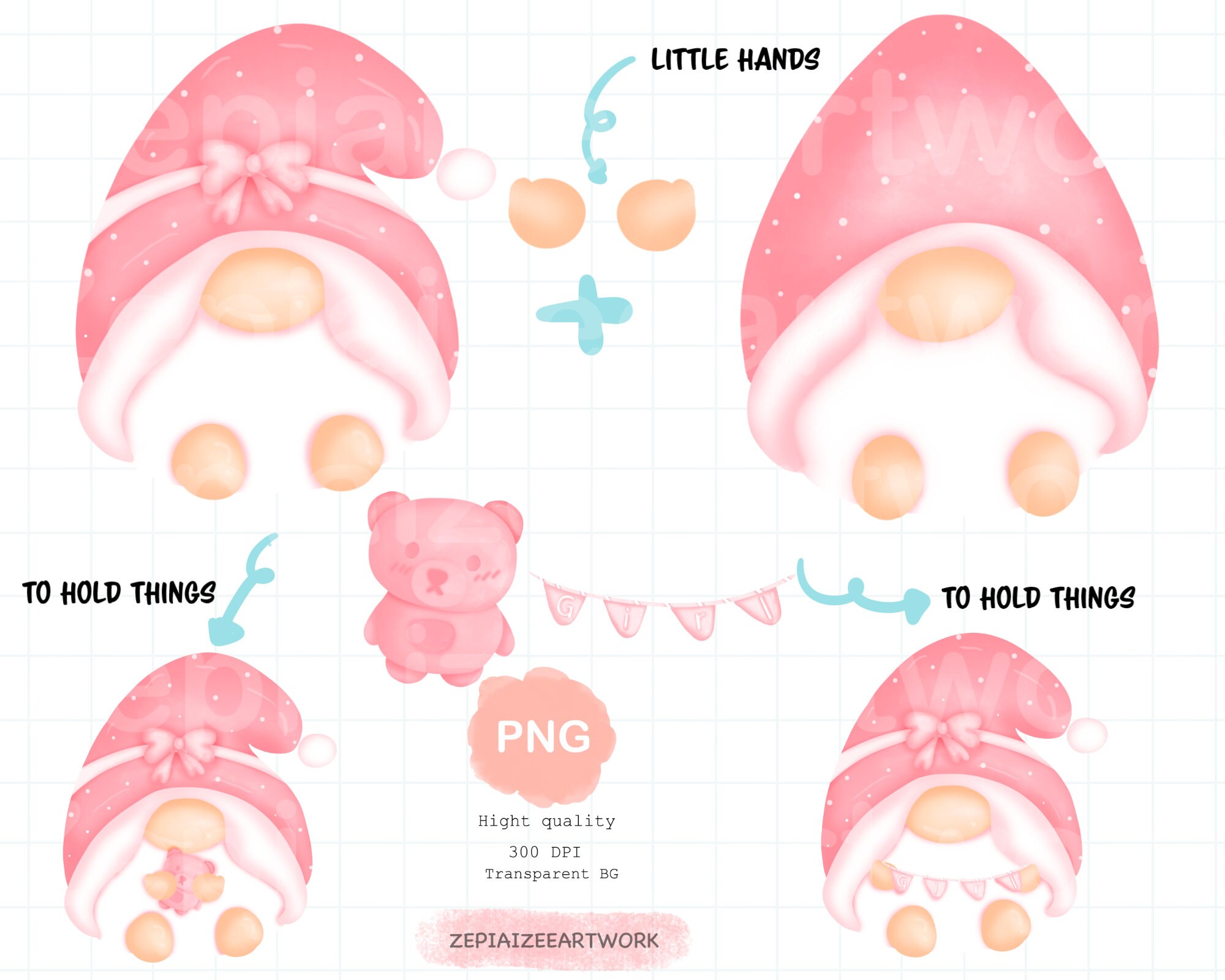 Baby Shower Clipart,baby Girl Png,gnome Baby Clipart,gnome Baby Shower ...