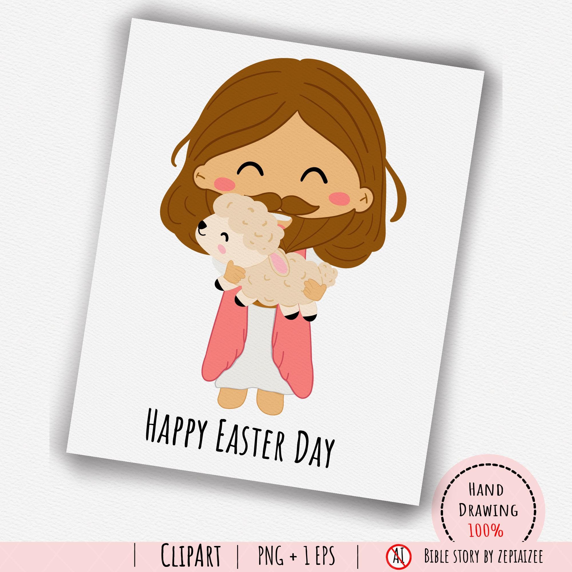 Easter Story Clipart With Jesus.christian Easter Digital Art.religious ...