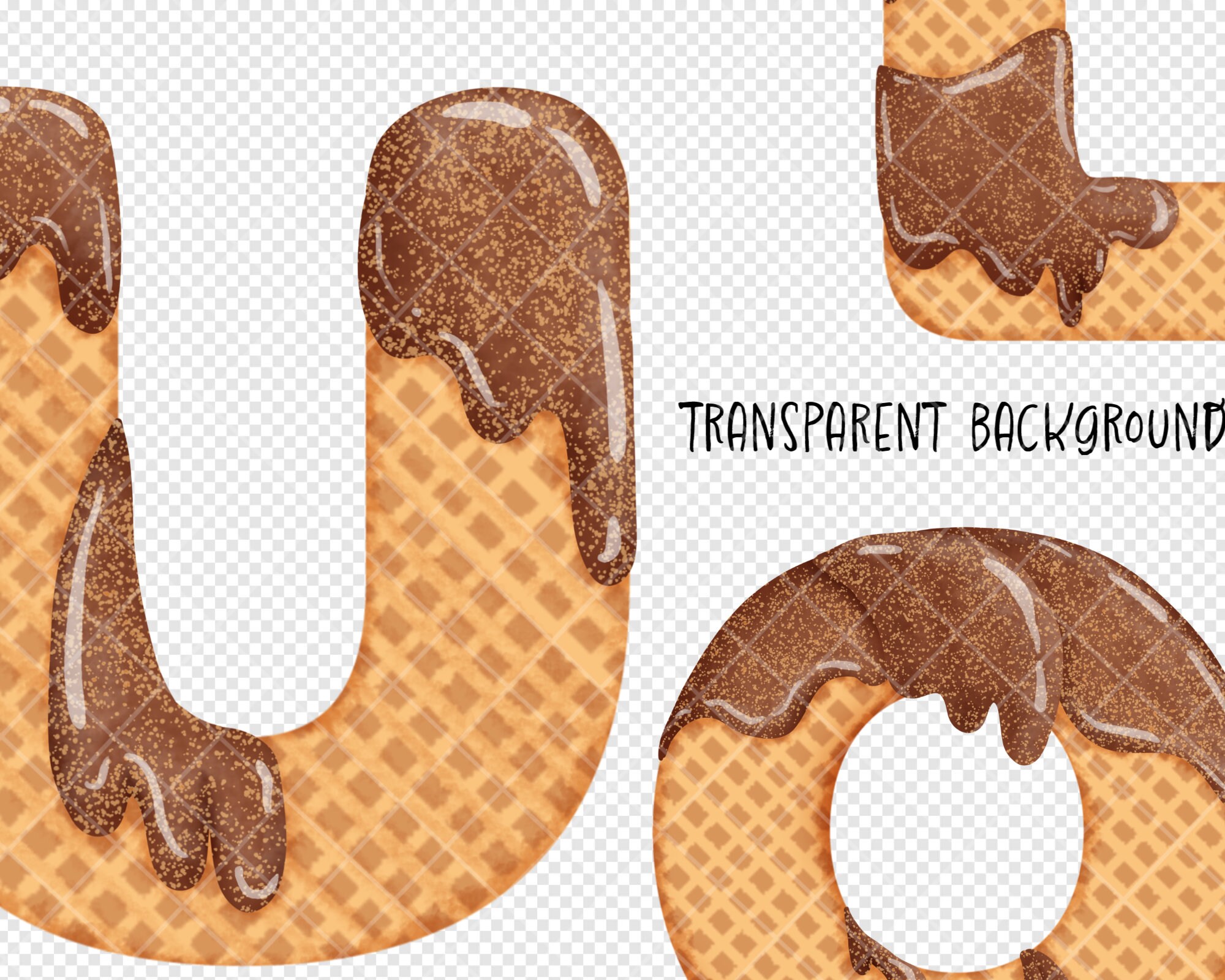 Chocolate Melting Waffer Alphabet Clipart Font.dessert Lettering ...