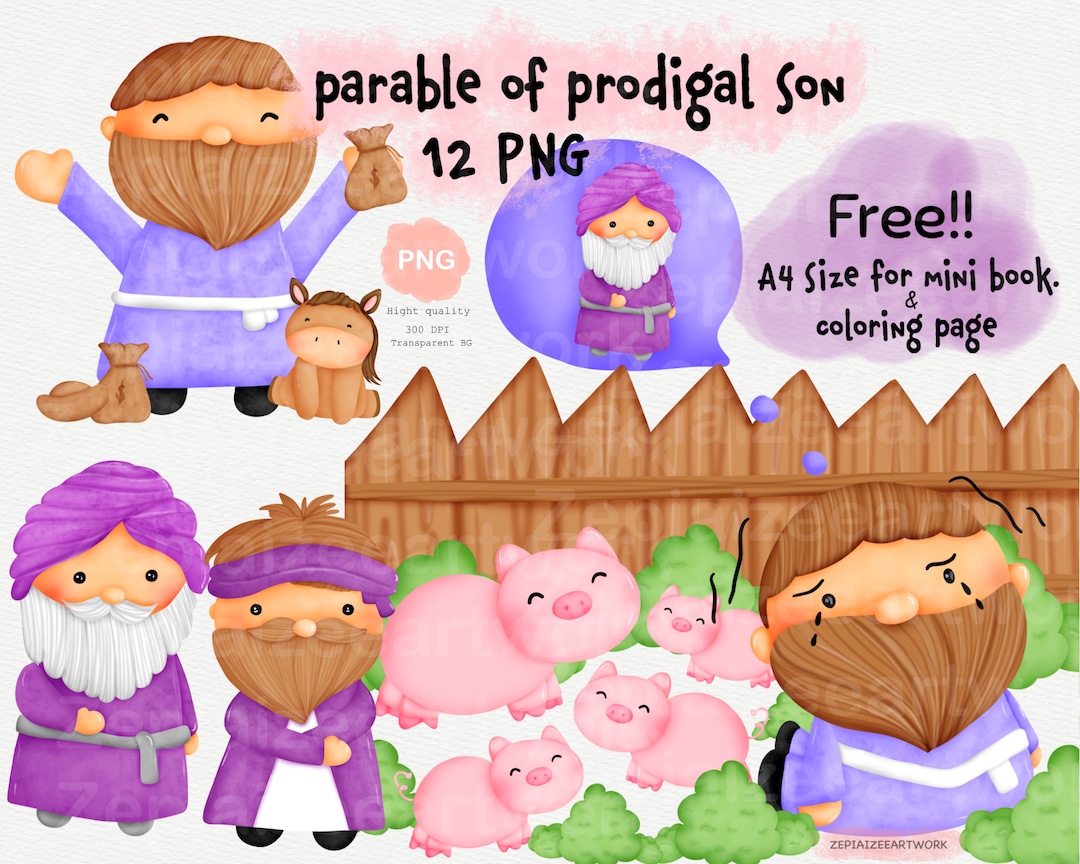 Prodigal Son Clipart,bible Story and Free Minibook,printable Free,bible ...