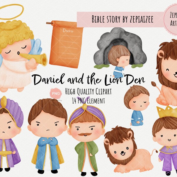 Daniel and Lions Den Clipart - Etsy