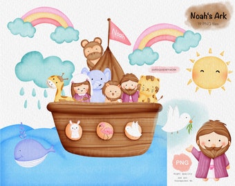 Noah's Ark Bible Stories Clip Art Bible Story Clipart - Etsy