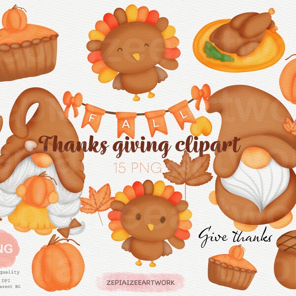 Give Thanks Clipart - Etsy