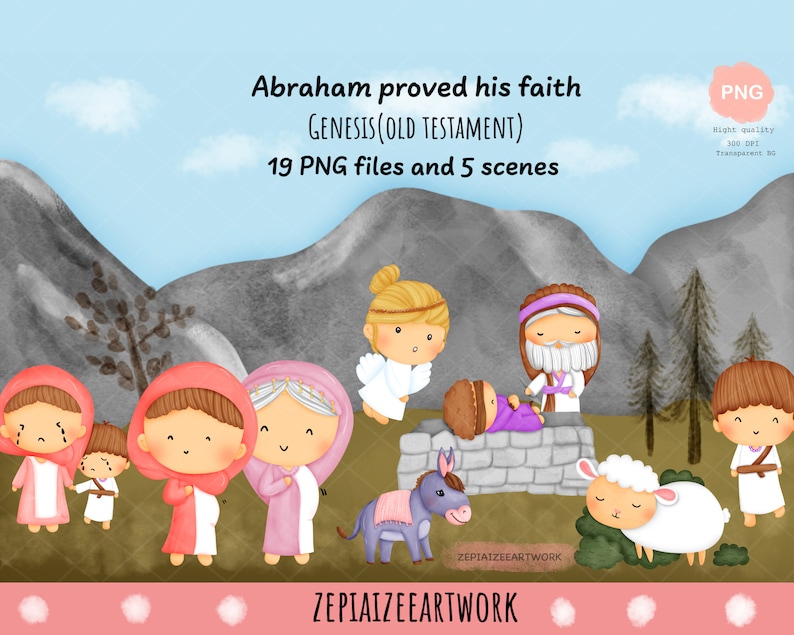 Abraham and Isaac Story From Bible Old Testament Clipart.god's Promise ...