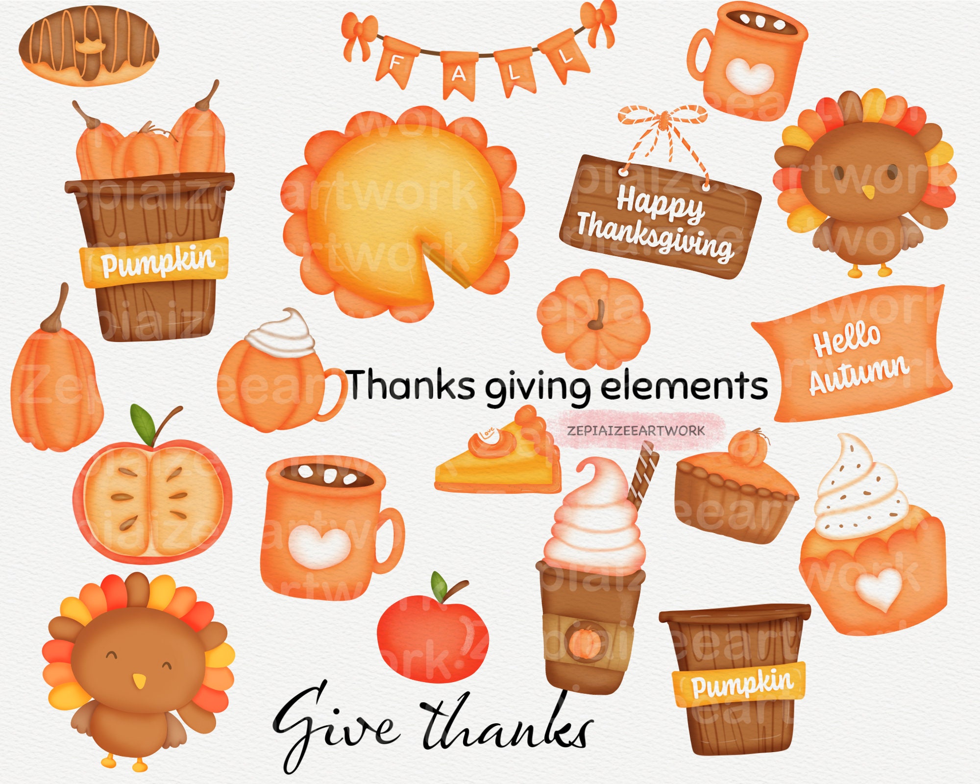 Watercolor Thanksgiving Gnome Bundle,gnome Thanksgiving Png,gnome ...