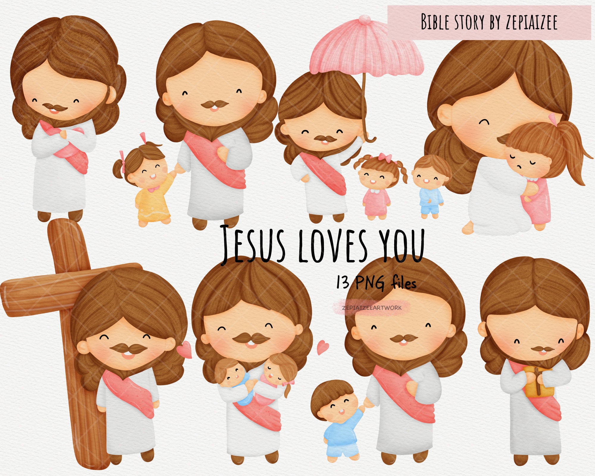 Biblical Digital Art Jesus With Children Clipart.inspiring Spiritual ...