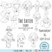 Jesus Easter Story Outline Coloring Digital Stamp - Christian Religious ...