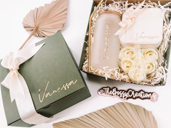 Sage Green Bridesmaid Proposal Gift Box Personalized Boho - Etsy