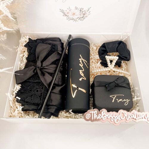 Black Bridesmaid Proposal Gift Box Personalized Boho Wedding - Etsy