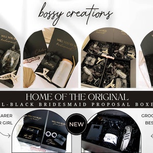 Black Bride Gift Box Set With Robe Satin Bridal Engagement Basket ...