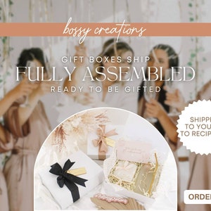 Black Bridesmaid Proposal Gift Box Personalized Goth Wedding Party ...