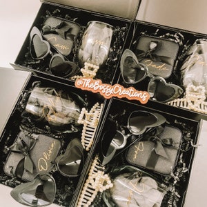 Black Bridesmaid Proposal Gift Box Personalized Boho Wedding Party ...