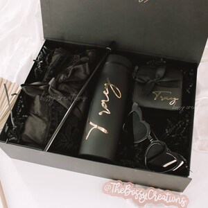 Black Bridesmaid Proposal Gift Box Personalized Goth Wedding Party ...