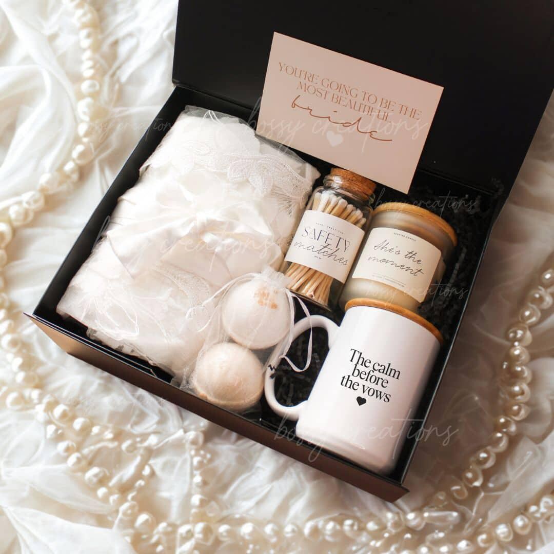 Bride Morning of Wedding Gift Box, Black Gift Box, Relaxation Self Care ...