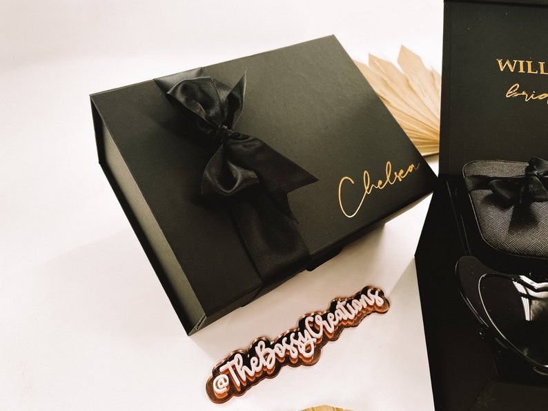 Black Bridesmaid Proposal Gift Box Personalized Boho Wedding - Etsy