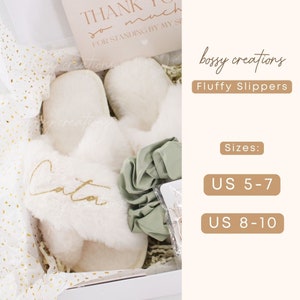 Fluffy Slippers Bride Gift Box Set With Robe Satin Bridal Engagement ...