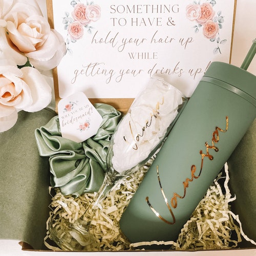 Sage Green Bridesmaid Proposal Gift Box Personalized Boho - Etsy