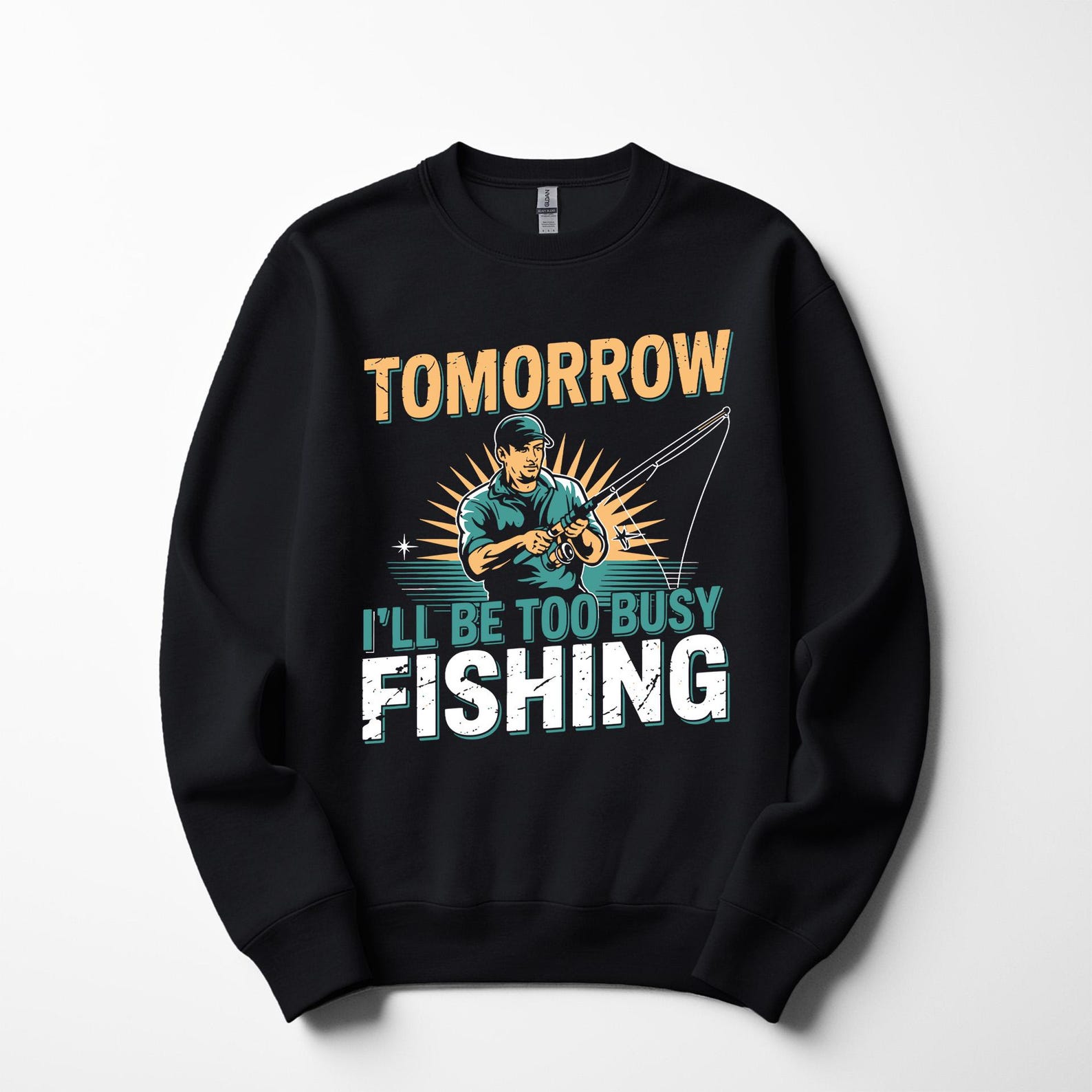Tomorrow I’ll Be Too Busy Fishing T-shirt Funny Angler Graphic Tee ...