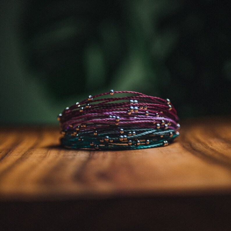 Handmade Beaded Bracelet | Waxed String Bracelets | Gift for Her ...