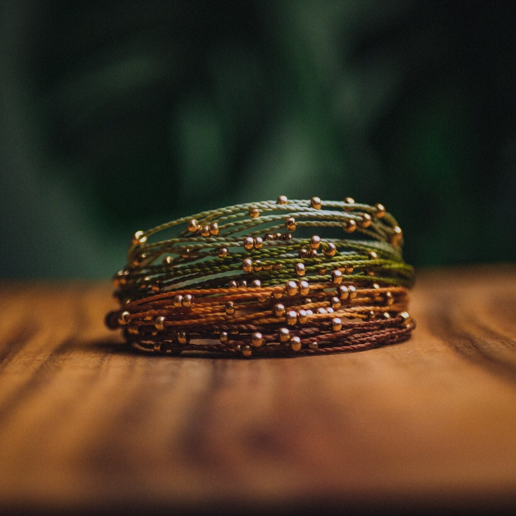Handmade Beaded Bracelet | Waxed String Bracelets | Gift for Her ...