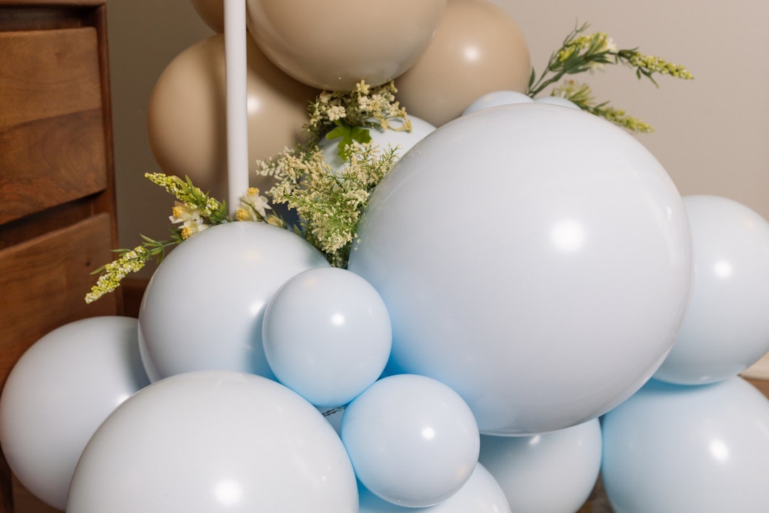 Baby Blue Yellow and Beige THICK-STYLE Balloon Garland Kit | Whitney ...