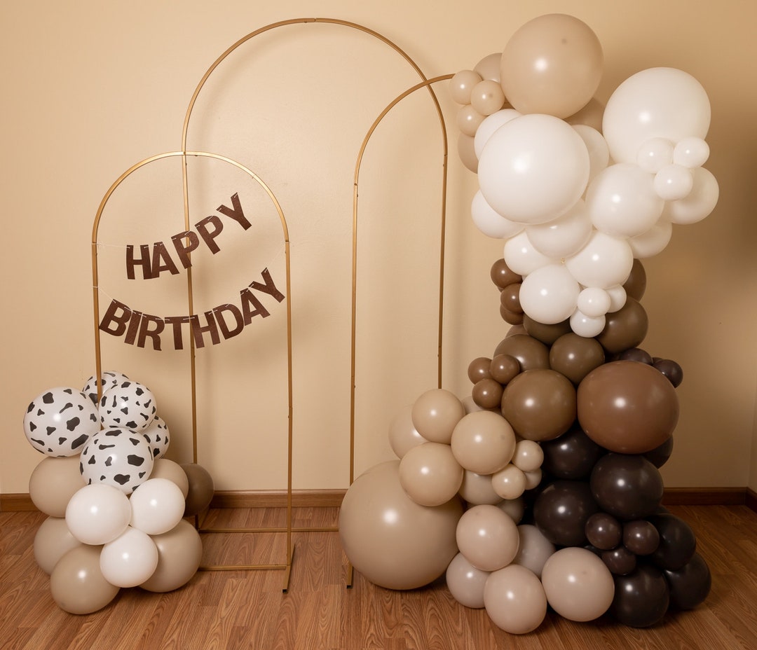 First Rodeo THICK Balloon Garland Kit With Dark Brown Tan White With ...