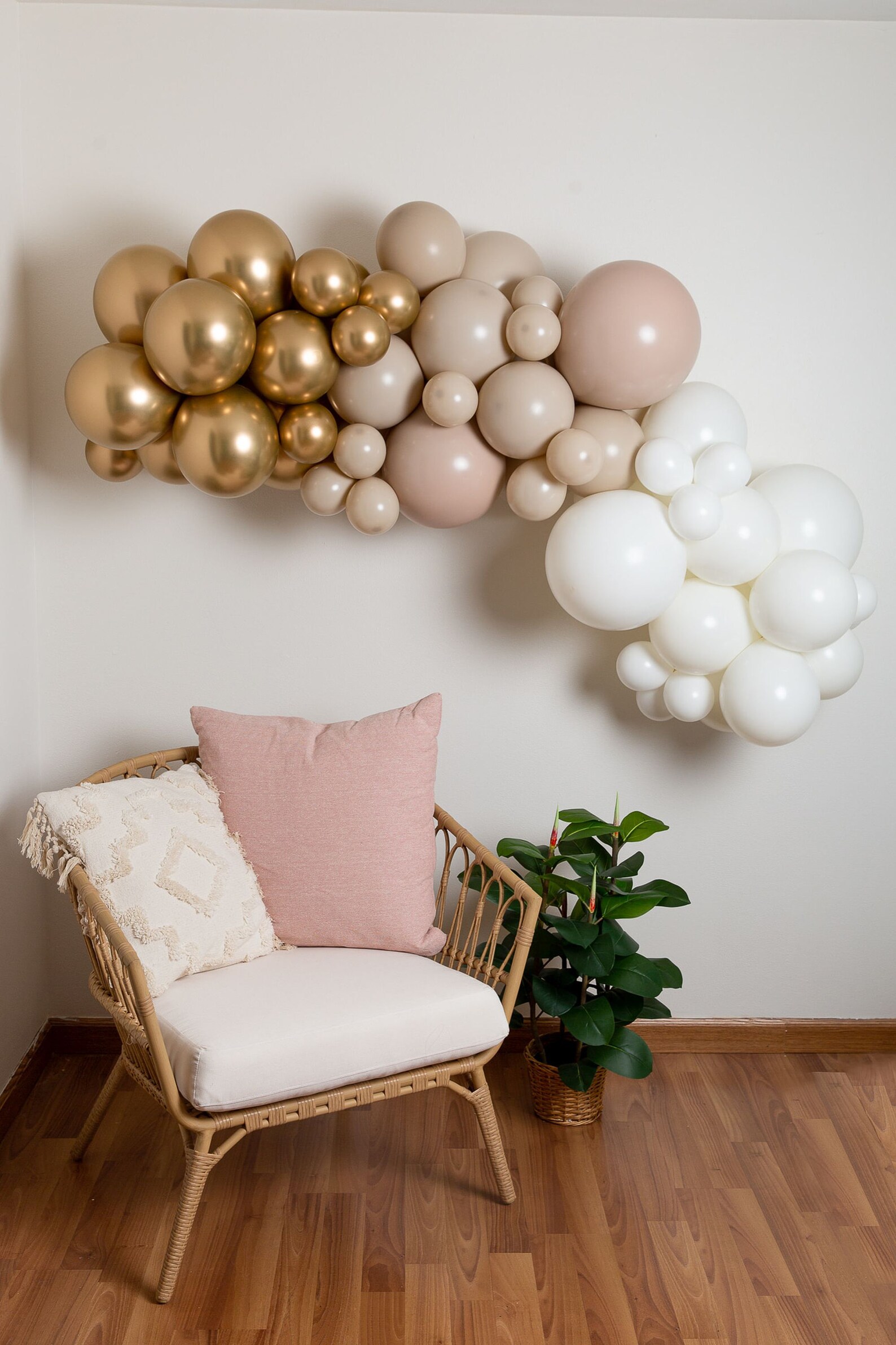 Champagne THICK Balloon Garland Kit With White Beige Chrome - Etsy