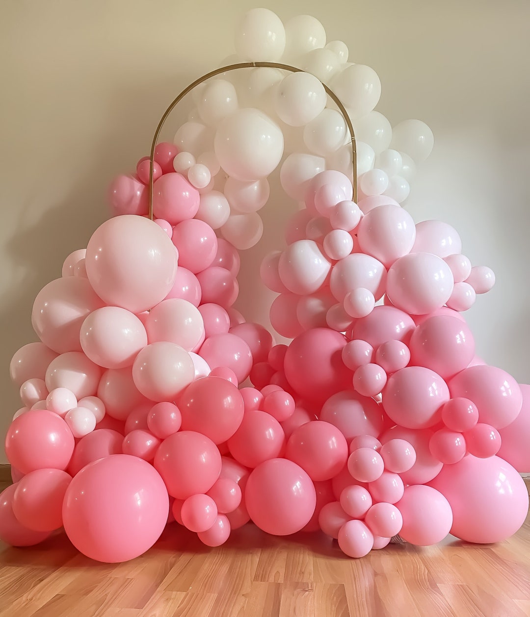 Dolly THICK Balloon Garland Kit With White, Powder Pink, Bubble Gum ...