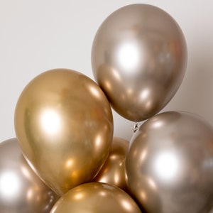 Heavy Metal Balloons With Chrome Gold and Champagne for Glamorous ...