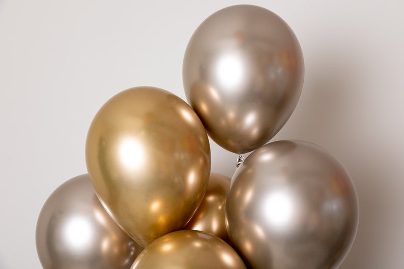 Heavy Metal Balloons With Chrome Gold and Champagne for Glamorous ...