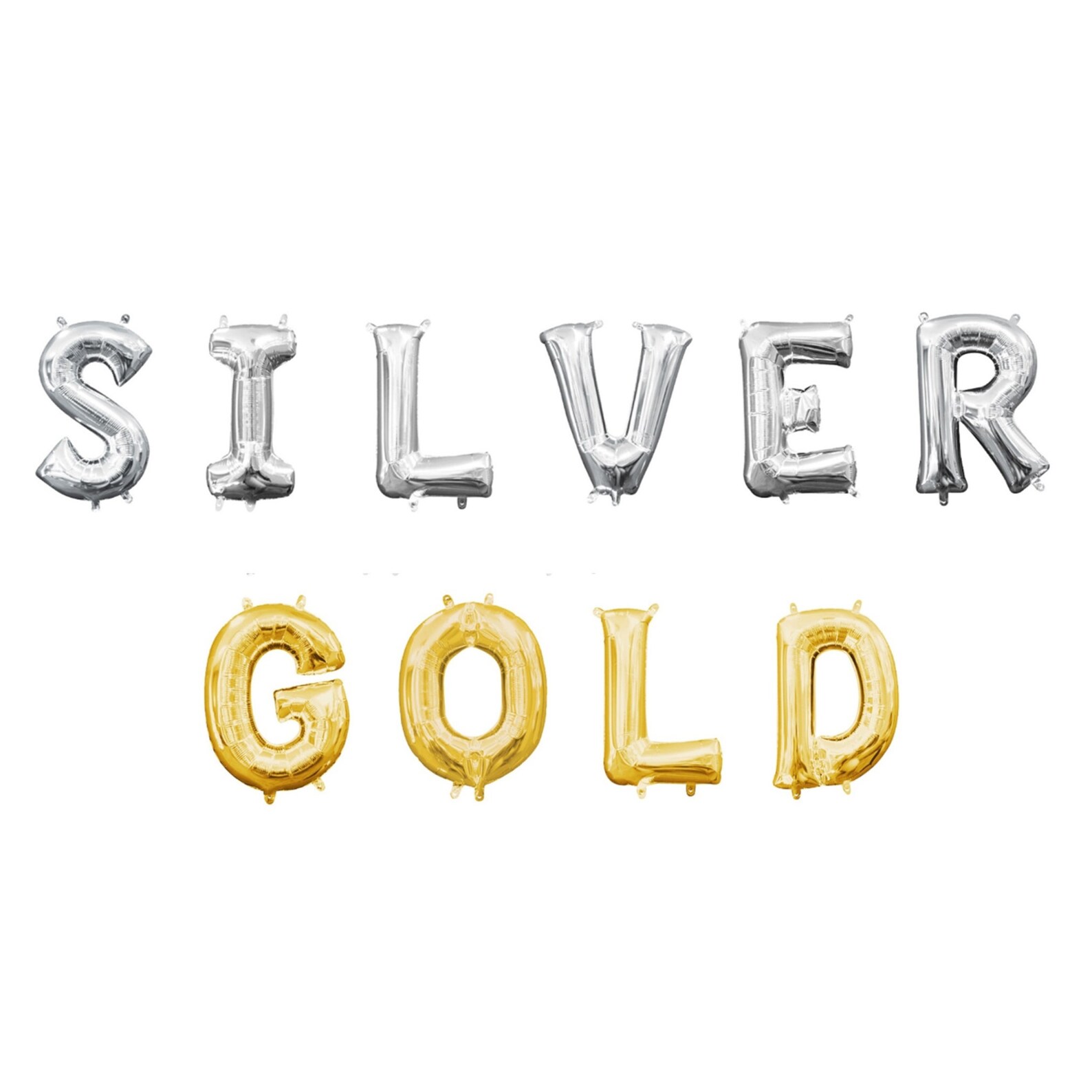 16 Foil Alphabet Letter & Number Balloons in Gold or - Etsy