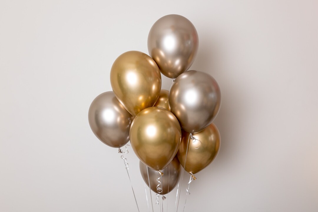 Heavy Metal Balloons With Chrome Gold and Champagne for Glamorous ...