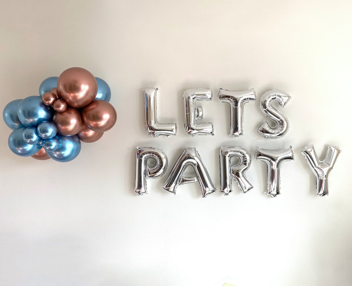 16 Foil Alphabet Letter & Number Balloons in Gold or - Etsy