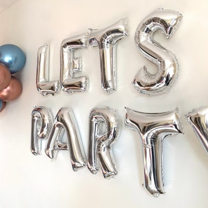 16" Foil Alphabet Letter & Number Balloons in Gold or Silver for Custom ...