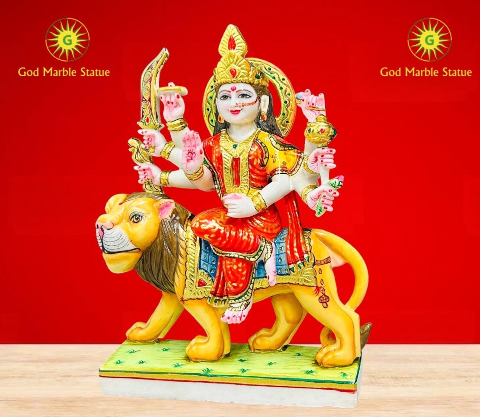 18 Inch Marble Durga Idol for Beautiful Puja Setup | Home Decorate ...