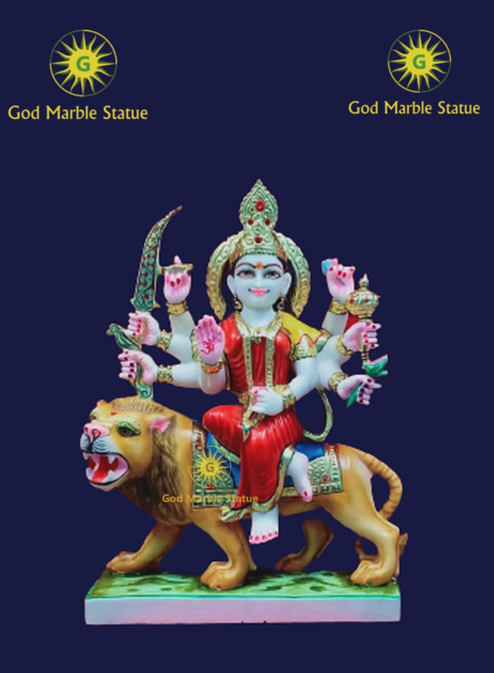 Marble Durga Statue | Temple Durga Idols | Pure White Marble Goddess ...