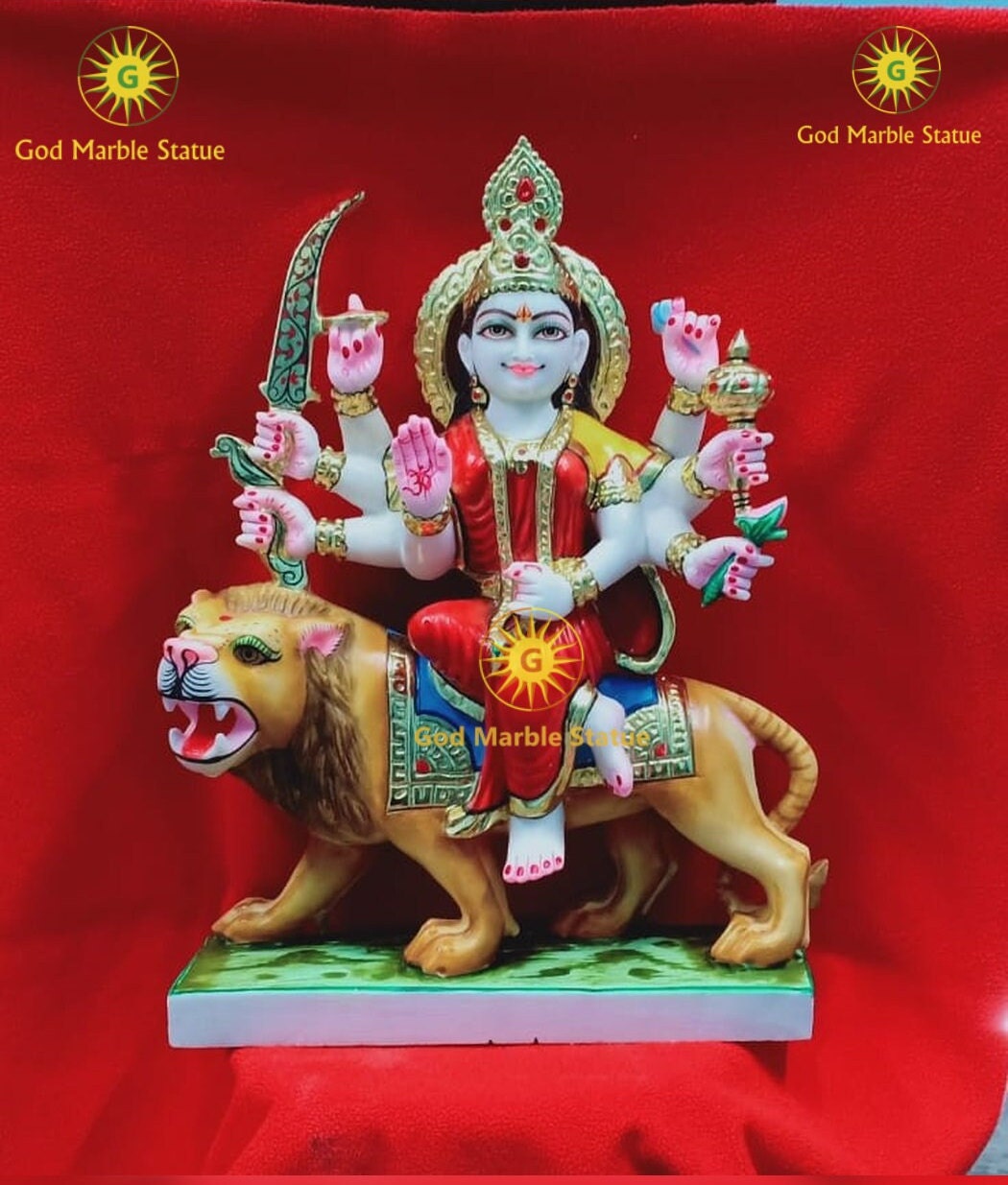 Marble Durga Statue | Temple Durga Idols | Pure White Marble Goddess ...