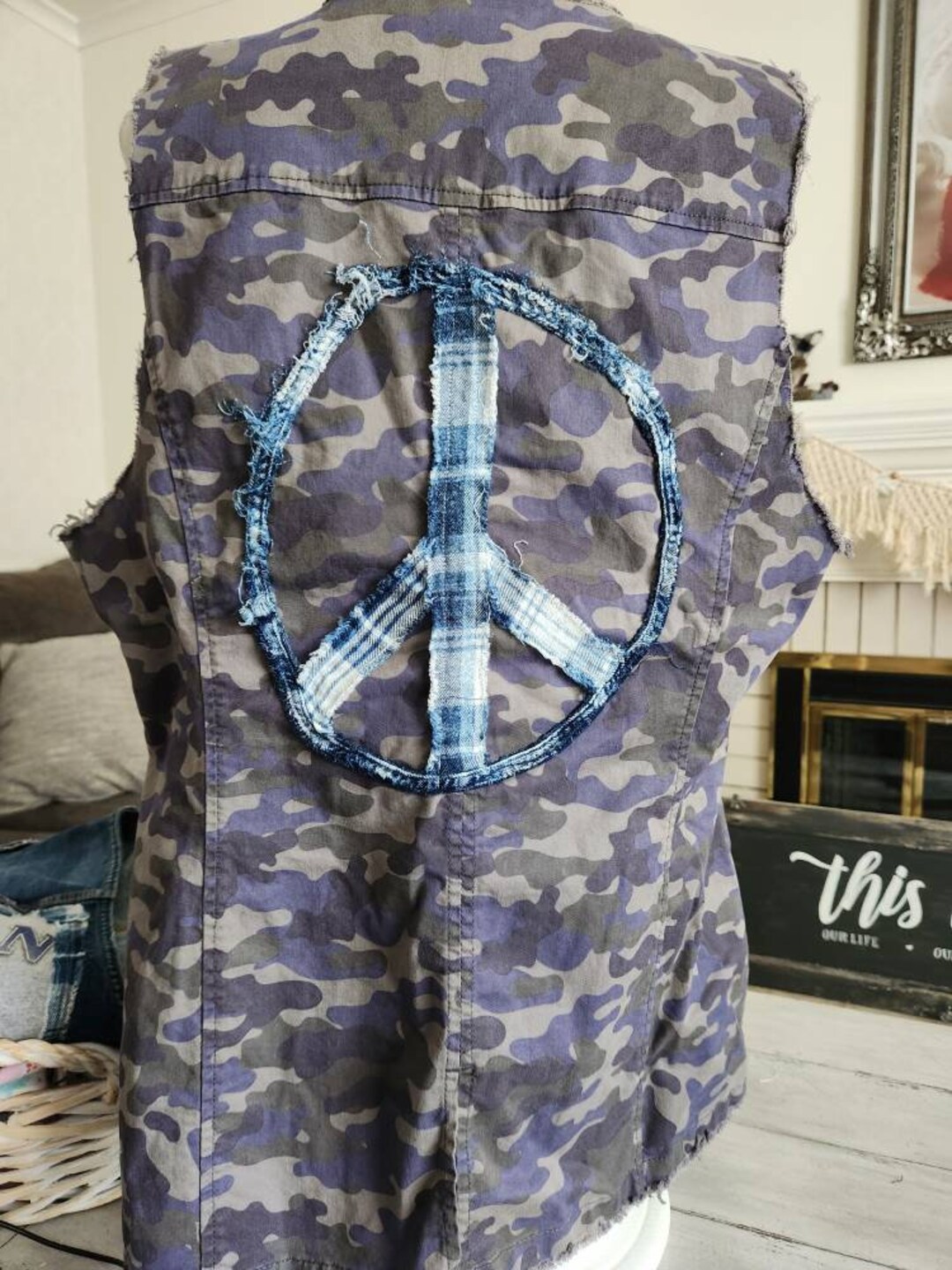Camouflage Ladies Vest With Peace Sign - Etsy