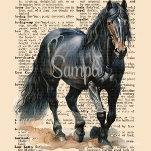 Horse Themed Dictionary Prints, Set of Five 8 X 10 Vintage Horse Wall ...