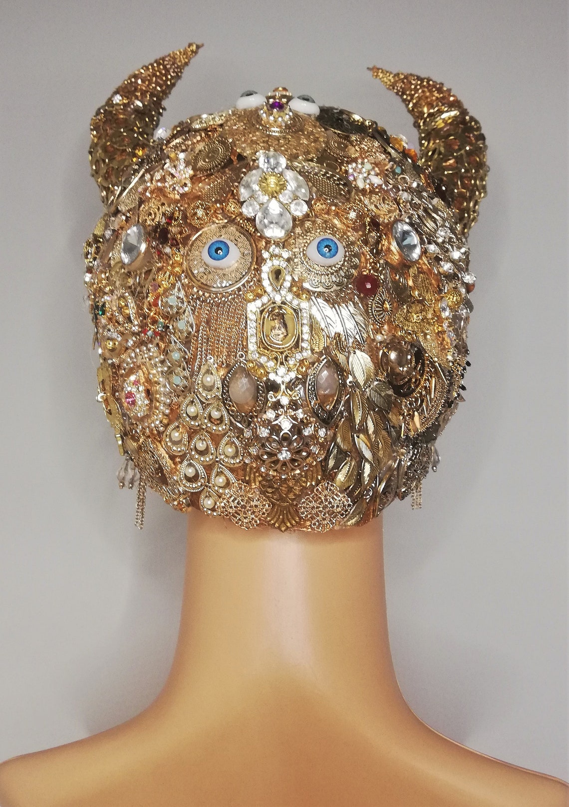 Intricate Gold Horned Crown Headpiece - Etsy