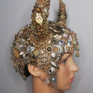 Intricate Gold Horned Crown Headpiece - Etsy