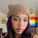 Tan Crochet Cat Ear Beanie: Handmade Kitty Hat - Etsy