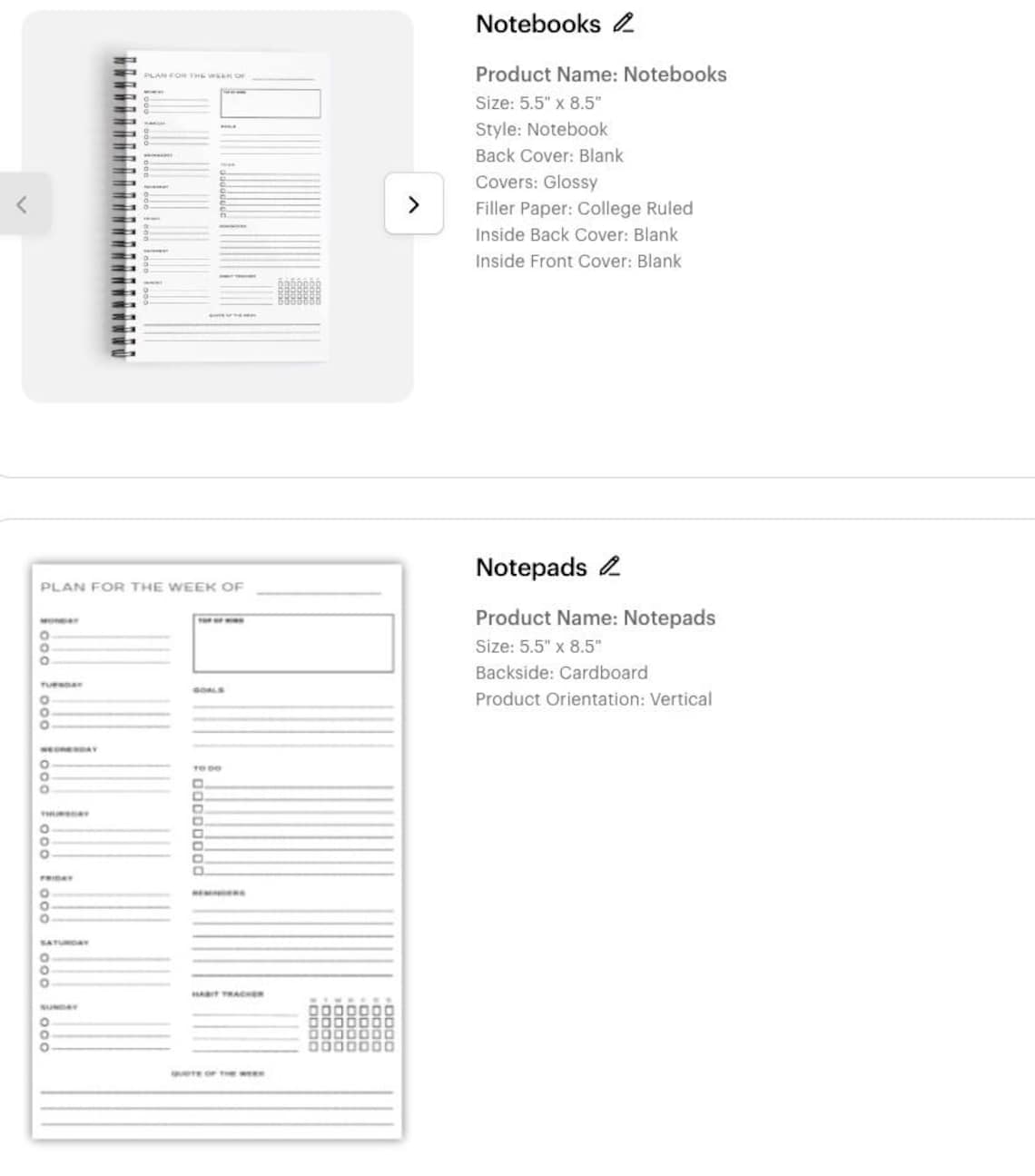 Simple Weekly Planner With Goal and Habit Tracking - Etsy