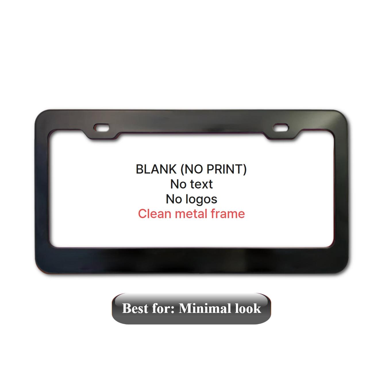 Custom Black License Plate Frame, Laser Engraved Metal, Personalized ...